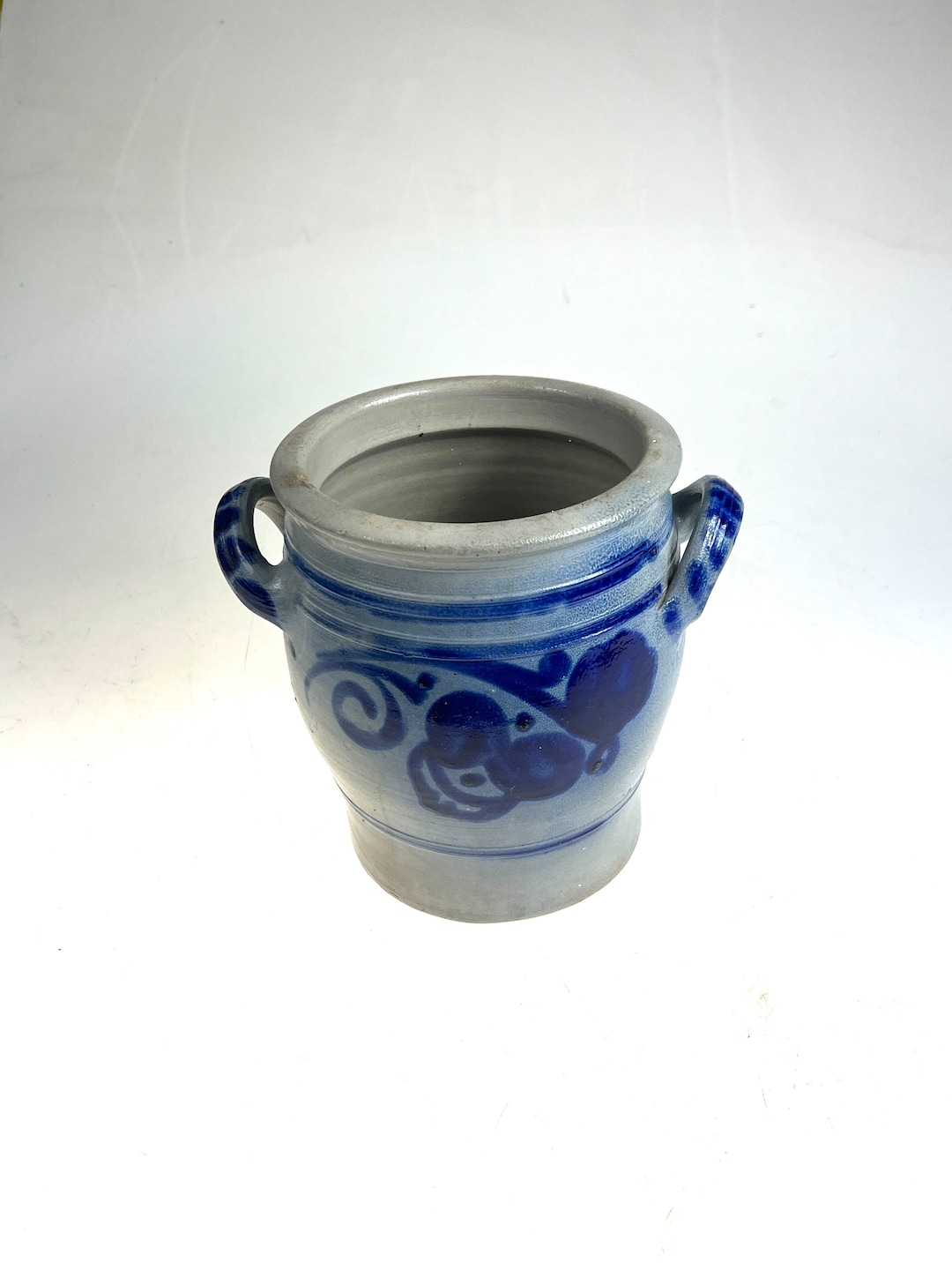 BEAUTIFUL German Salt Glazed Cobalt Blue Decorated 4 Liter Stoneware ...