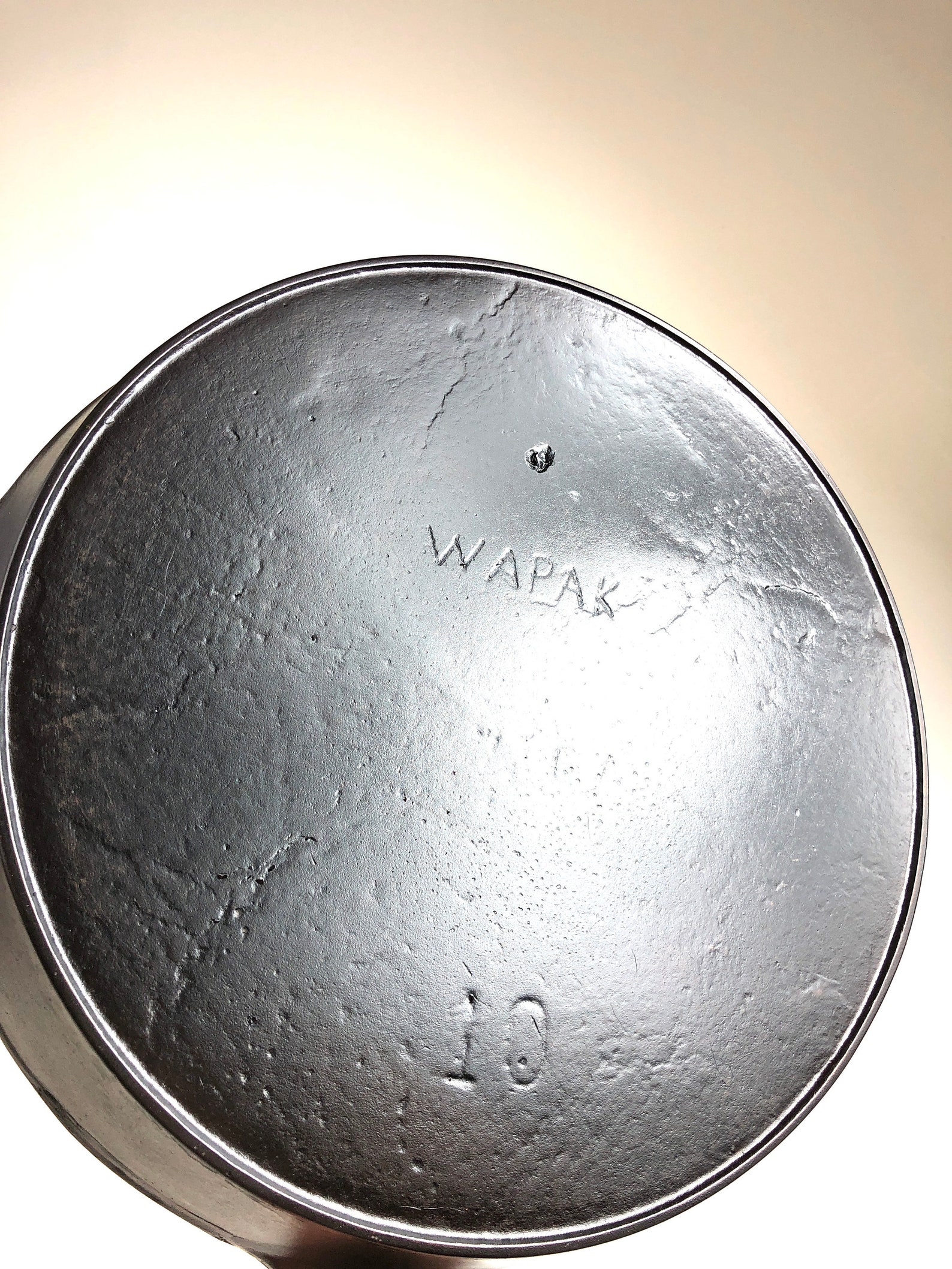 Antique Wapak No 10 Block Logo Cast Iron Skillet - Outside Heat Ring ...