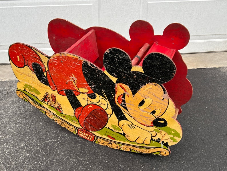 RARE 1940's Disney Mickey Mouse Wood Rocker Rocking Toy - Etsy