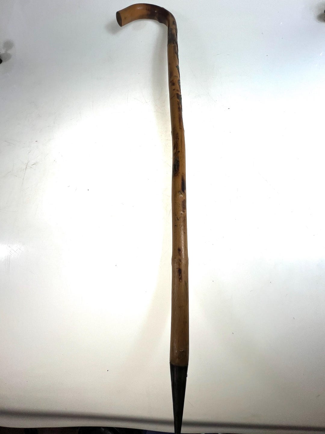 Vintage Walking Cane Walking Stick With Luxembourg Metal Badges - Etsy