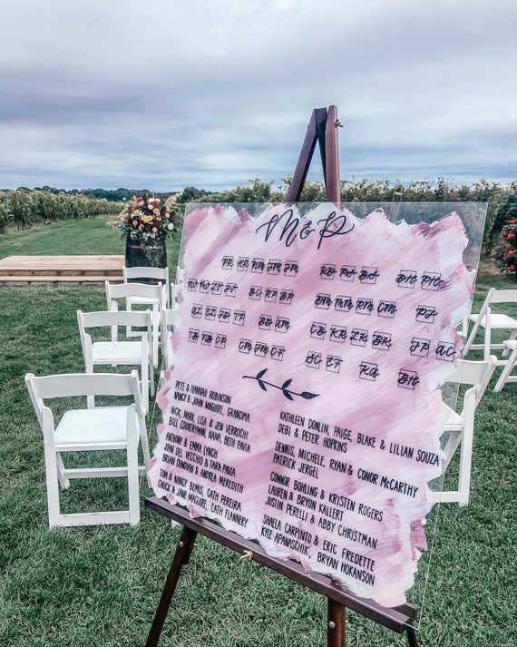 Custom Hand Lettered Sign or Seating Chart Acrylic Glass | Etsy