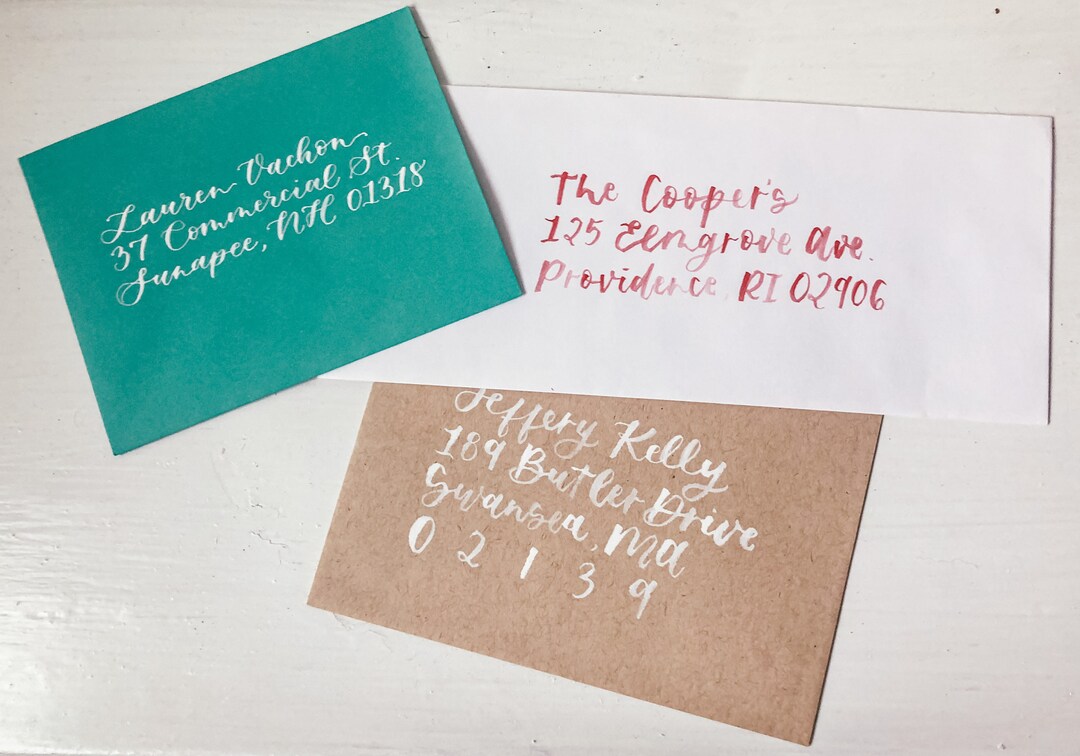 Custom Calligraphy Envelopes - Holiday, Event or Wedding - Etsy