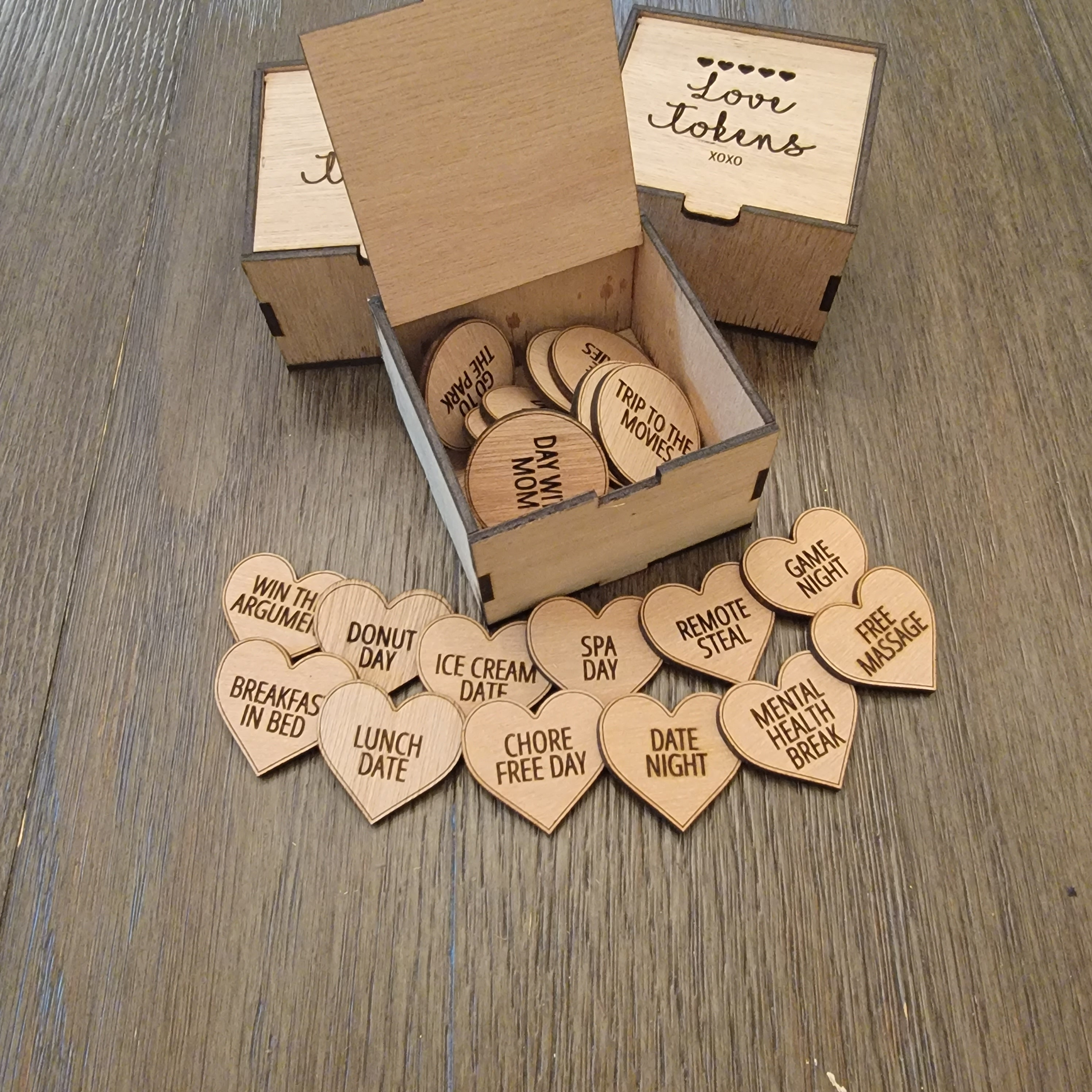 Personalized Love Tokens With Box Valentines Day Gift Love - Etsy