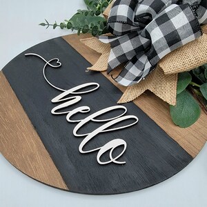 Hello Front Door Hanger Wood Raised Letter Welcome Sign Front Door ...