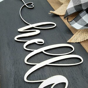 Hello Front Door Hanger Wood Raised Letter Welcome Sign Front Door ...