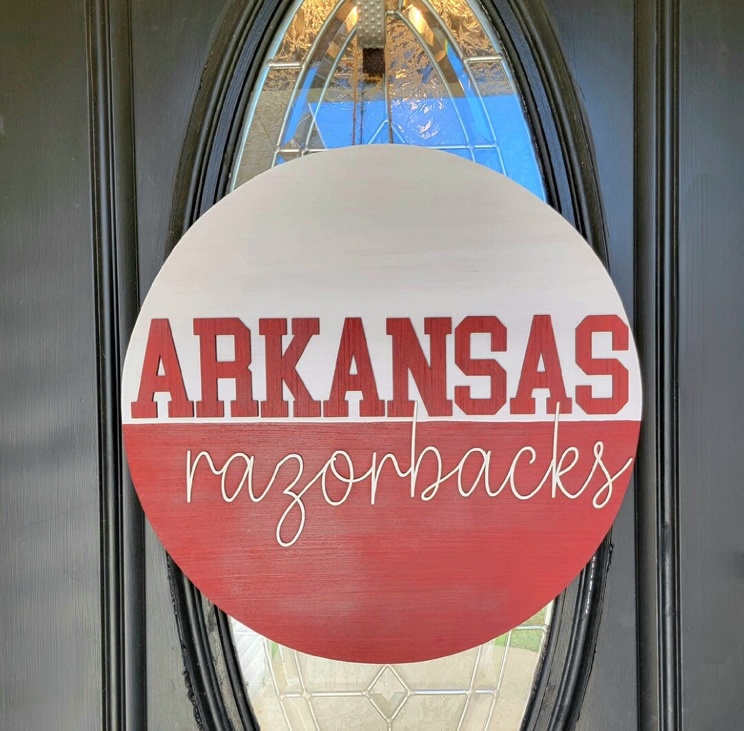 Arkansas Razorbacks Football Door Hanger Football Front Door Decor ...
