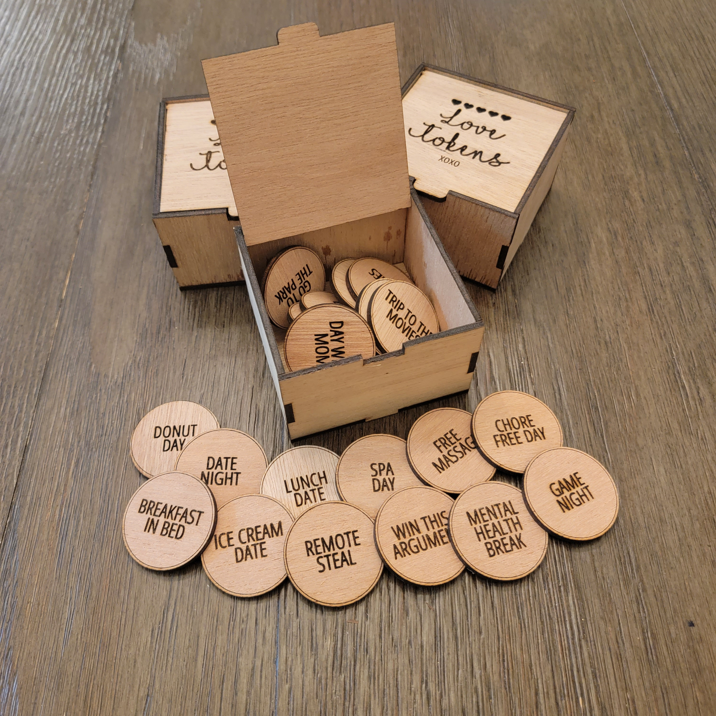 Personalized Love Tokens With Box Valentines Day Gift Love - Etsy