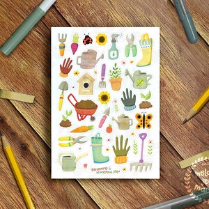Gardening Sticker Sheet Bullet Journal Sticker Sheet, Cute Sticker ...