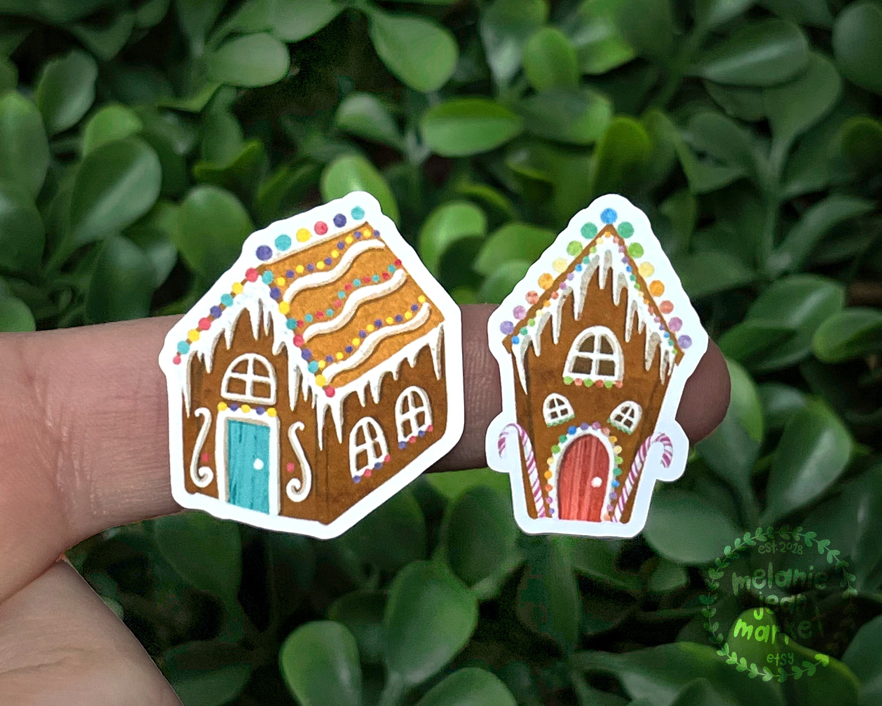 Gingerbread Houses Sticker Sheet Christmas Sticker Sheet | Etsy
