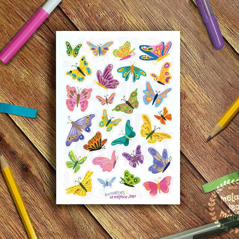 Butterfly Stickers - Etsy