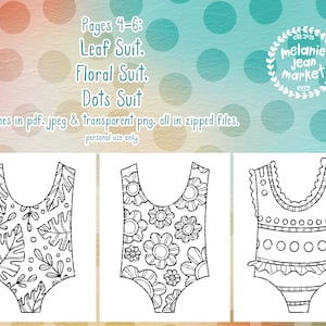 Summer Bathing Suits & Bikinis Coloring Pages 9 Pack | Seasonal ...