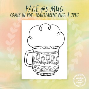 Coffee Mug Cute Coloring Pages 9 Pack | Coffee Mugs Coloring Pages ...