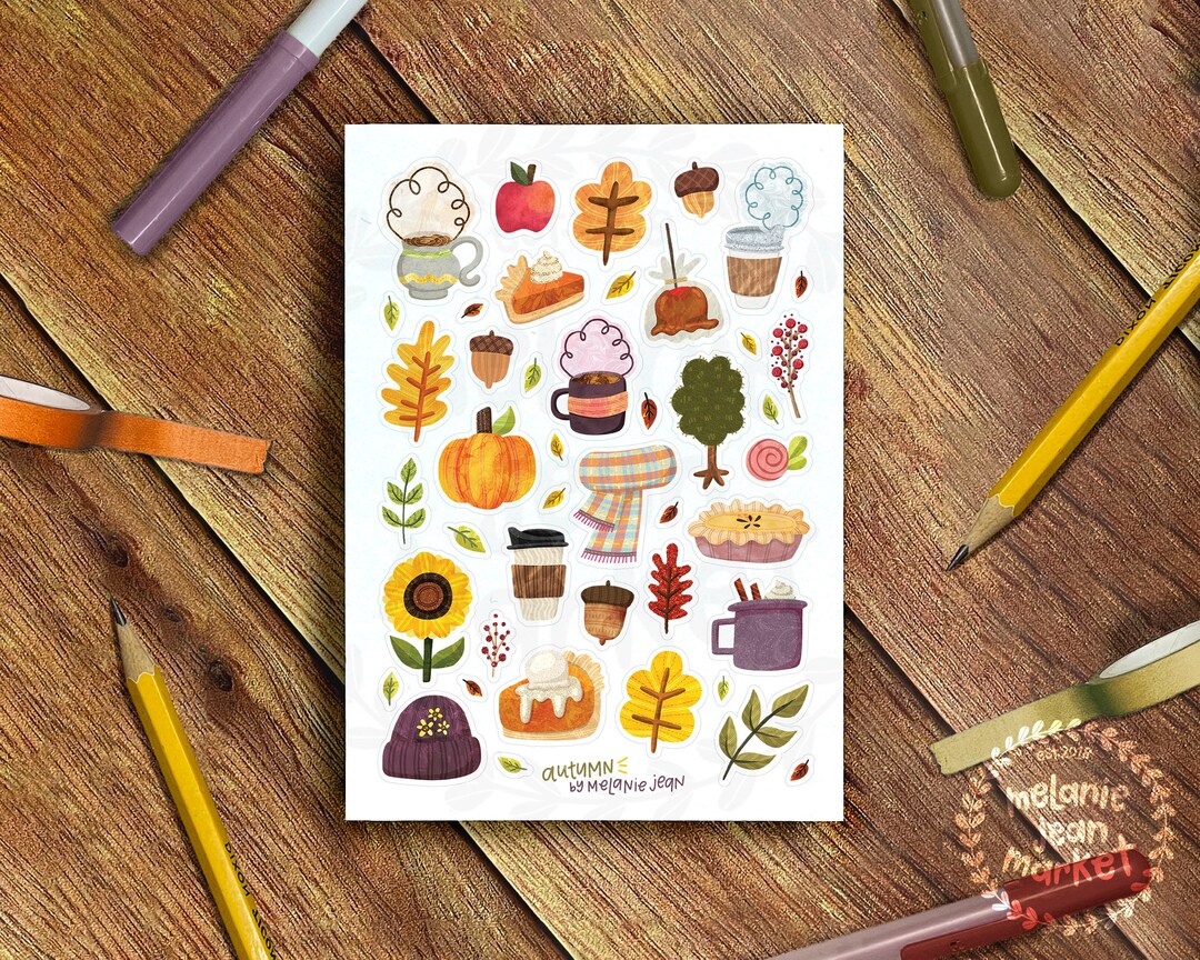 Fall Aesthetic Sticker Sheet Great for Bullet Journaling, Planners, Fun ...