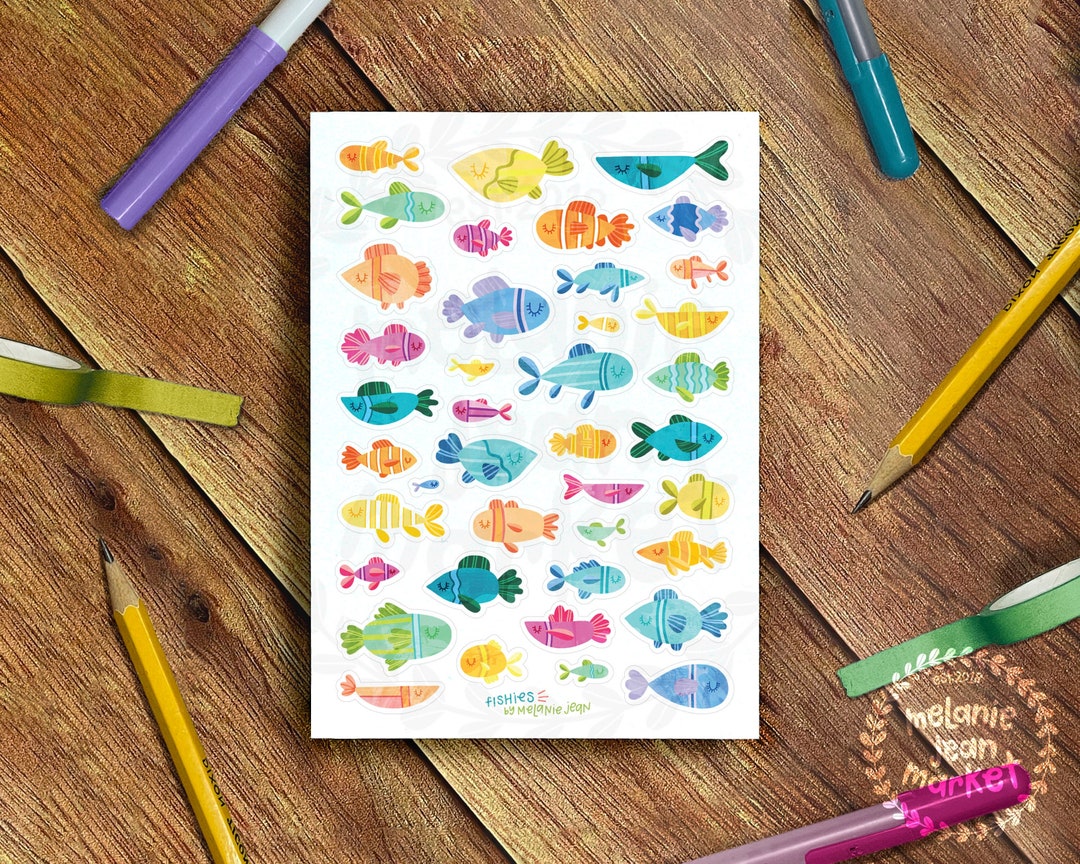 Fishes Sticker Sheet Bullet Journal Sticker Sheet, Cute Sticker Sheet ...