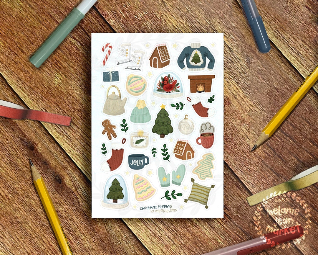 Christmas Hygge Sticker Sheet, Winter Hygge Sticker Sheet Great for ...