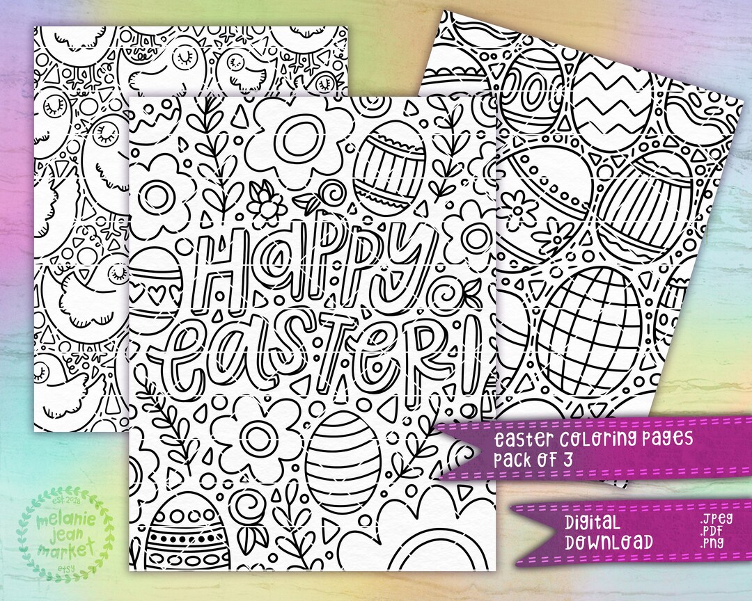 Easter Coloring Pages 3 Pack | Holiday Coloring Pages | Digital ...