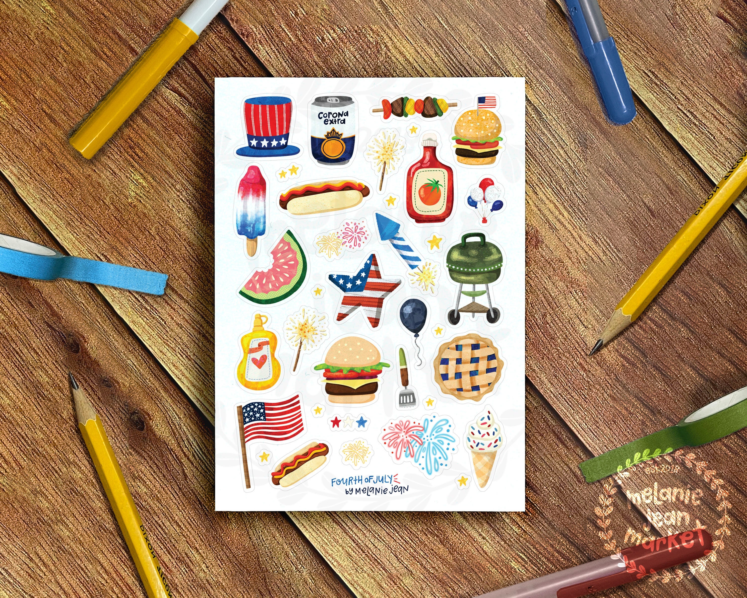 Barbecue Sticker Sheet Bullet Journal Sticker Sheet Cute - Etsy
