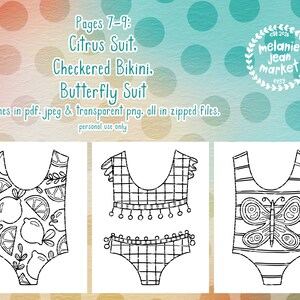 Summer Bathing Suits & Bikinis Coloring Pages 9 Pack | Seasonal ...