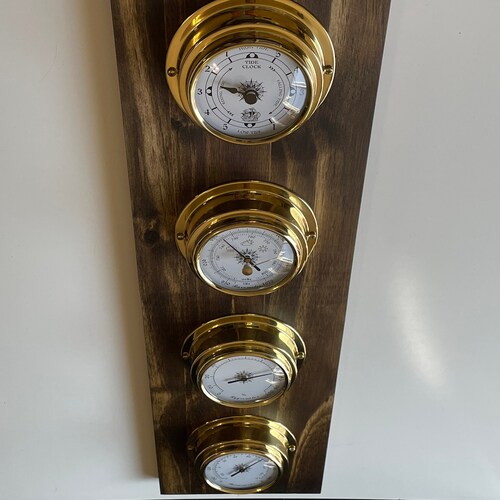 Weather Station Barometer Clock Hygrometer Thermometer - Etsy