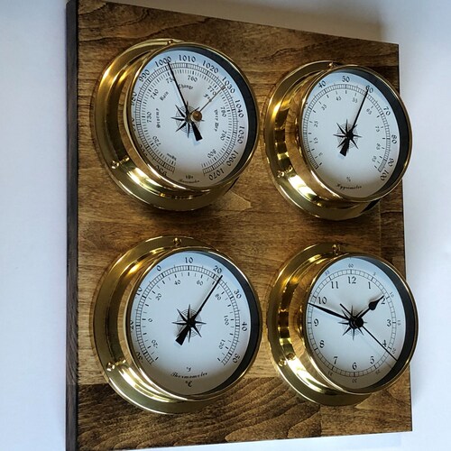 Weather Station Barometer Clock Hygrometer Thermometer - Etsy