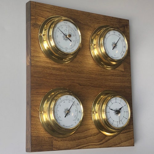 Weather Station Barometer Clock Hygrometer Thermometer - Etsy