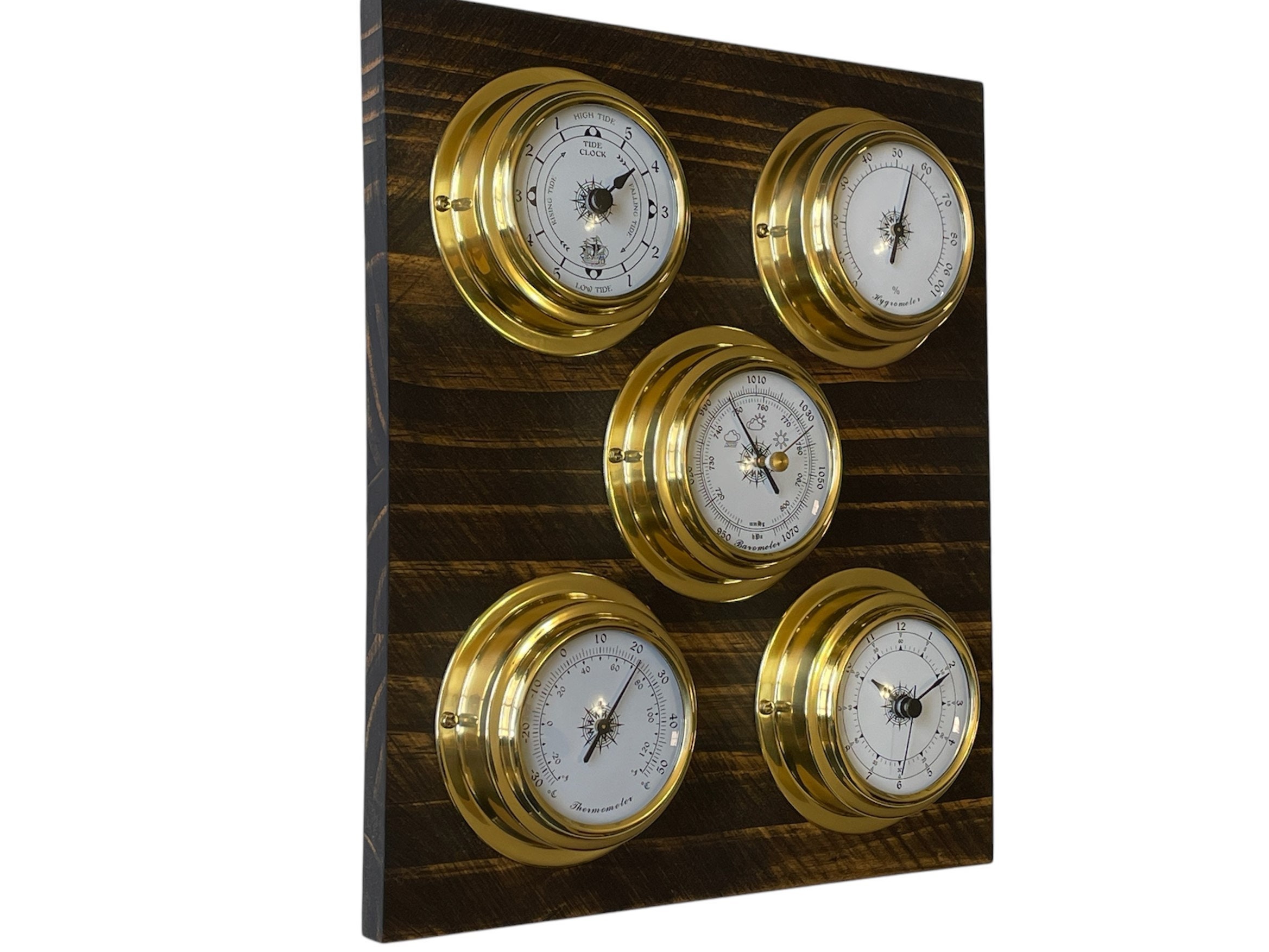 Weather Station - Tide Clock Barometer Hygrometer Thermometer Clock ...