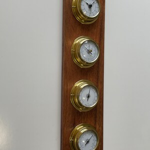 Weather Station - Clock Barometer Hygrometer Thermometer - Solid ...