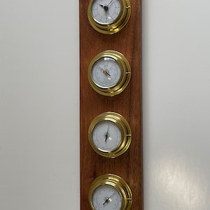 Weather Station - Clock Barometer Hygrometer Thermometer - Solid ...