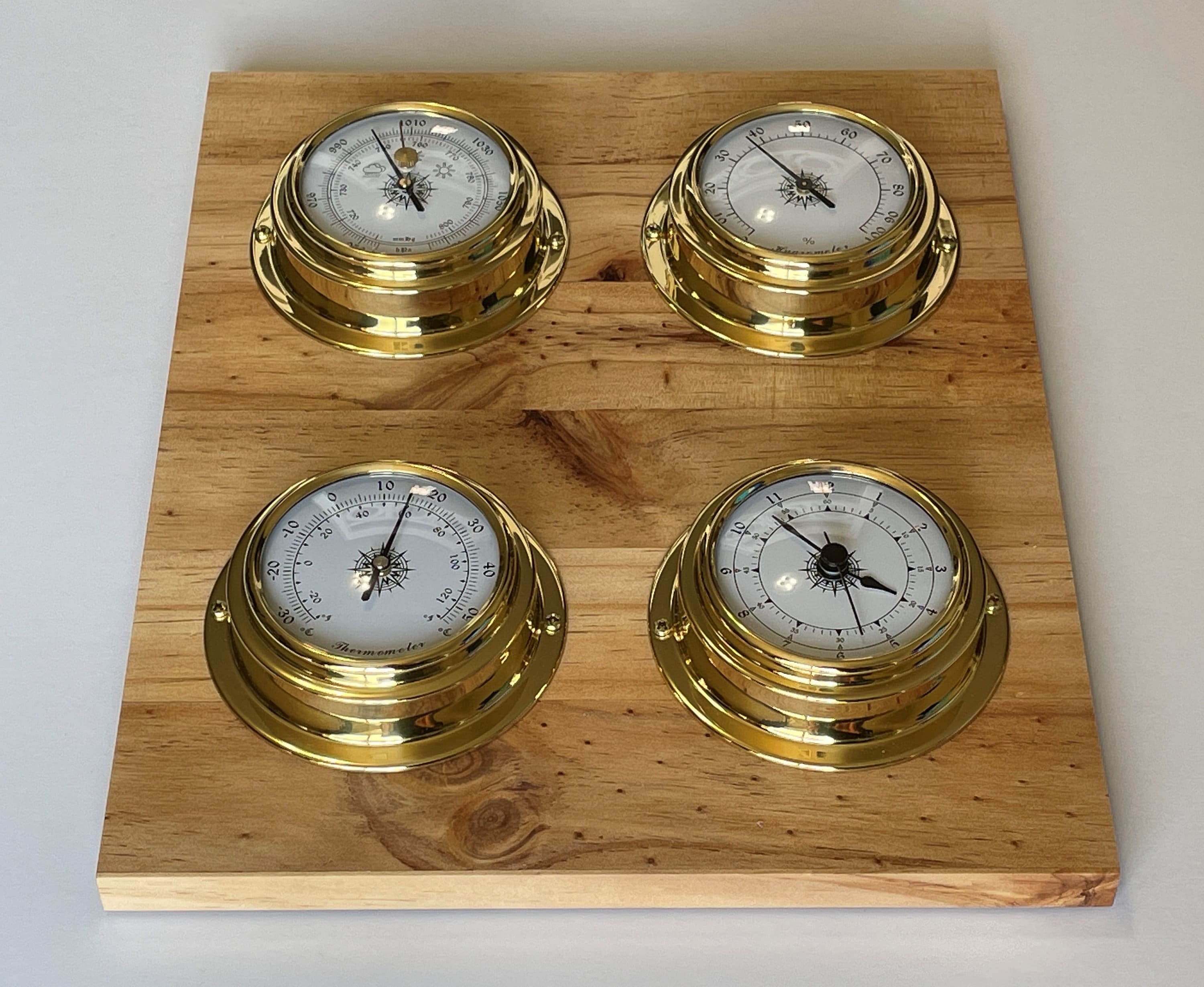 Weather Station Barometer Clock Hygrometer Thermometer - Etsy