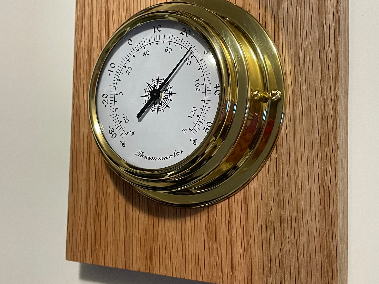 Weather Station - Tide Clock Barometer Hygrometer Thermometer Solid Oak ...