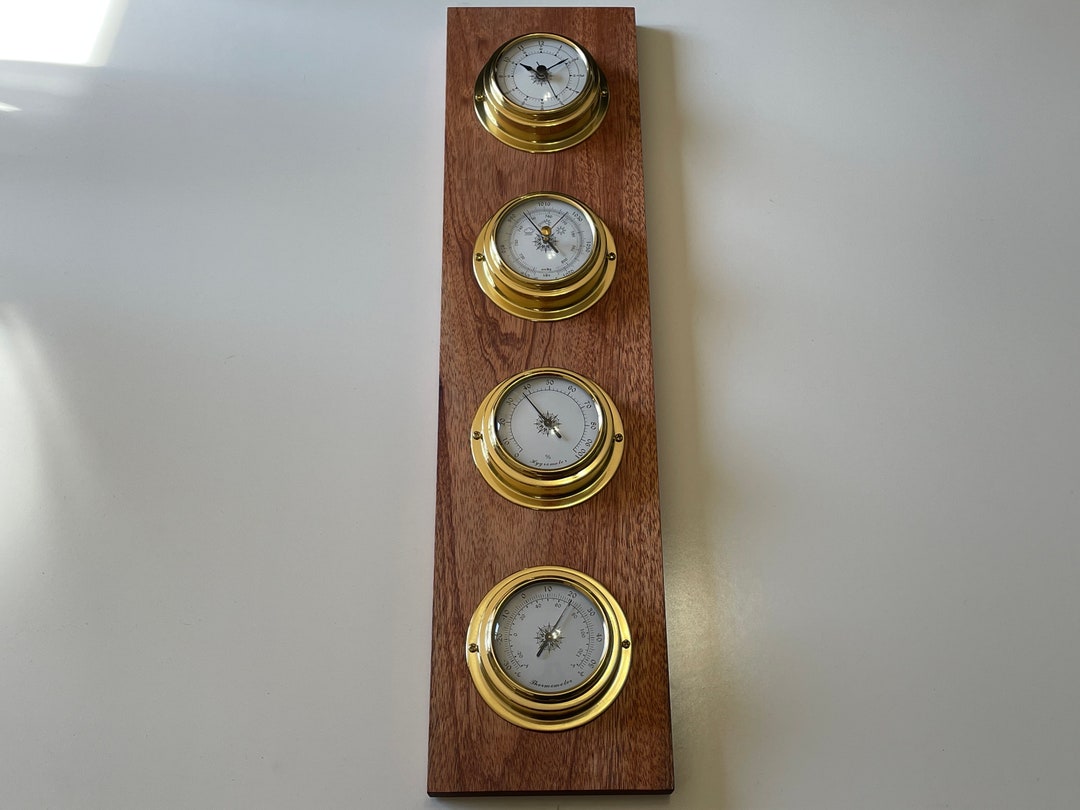 Weather Station Clock Barometer Hygrometer Thermometer - Etsy
