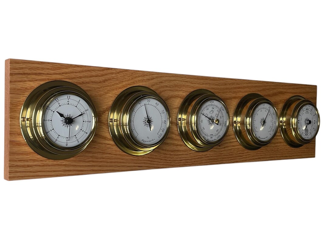 Weather Station - Tide Clock Barometer Hygrometer Thermometer Clock ...