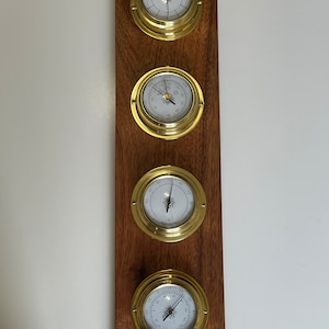CUSTOM Weather Station Tide Clock Barometer Hygrometer Thermometer ...