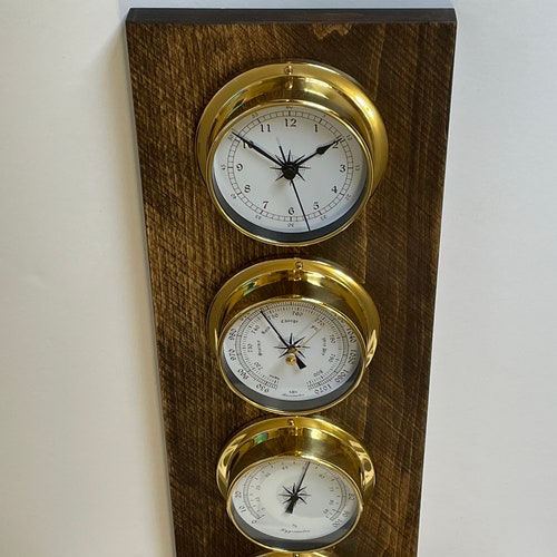 Weather Station Barometer Clock Hygrometer Thermometer - Etsy