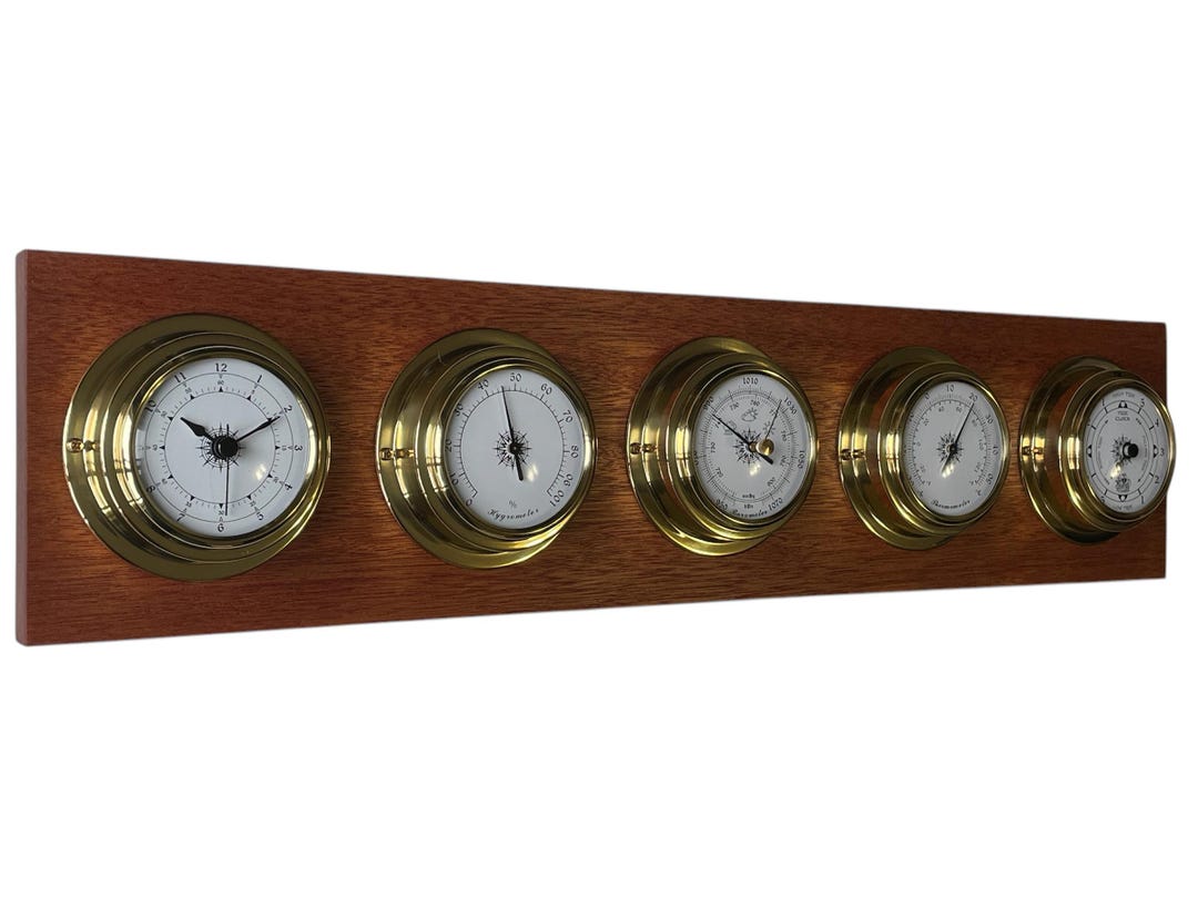 Weather Station - Tide Clock Barometer Hygrometer Thermometer Clock ...