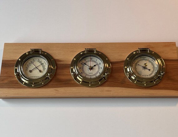 Weather Station Barometer Clock Hygrometer Thermometer - Etsy