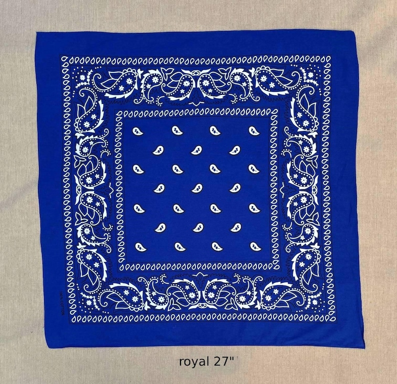 Large 27" Soft Cotton Bandana Sunfaded Vintage-style Paisley Bandana - Etsy