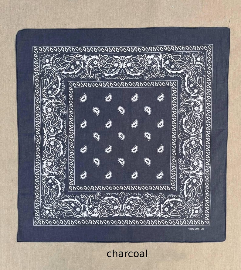Large 27" Soft Cotton Bandana Sunfaded Vintage-style Paisley Bandana - Etsy