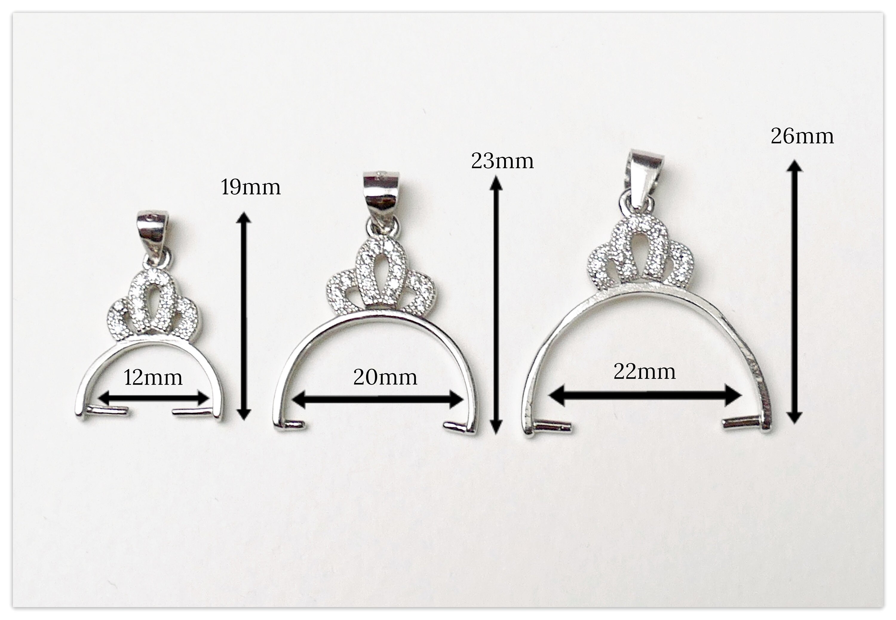 Silver Pearl Bail Wit CZ Crown 925 Bail Sterlingsilver Bead - Etsy