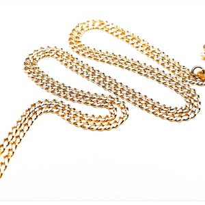 2mm Curb 24K Yellow Gold Plated Silver Chain 40cm 45cm 50cm 60cm Gilded ...