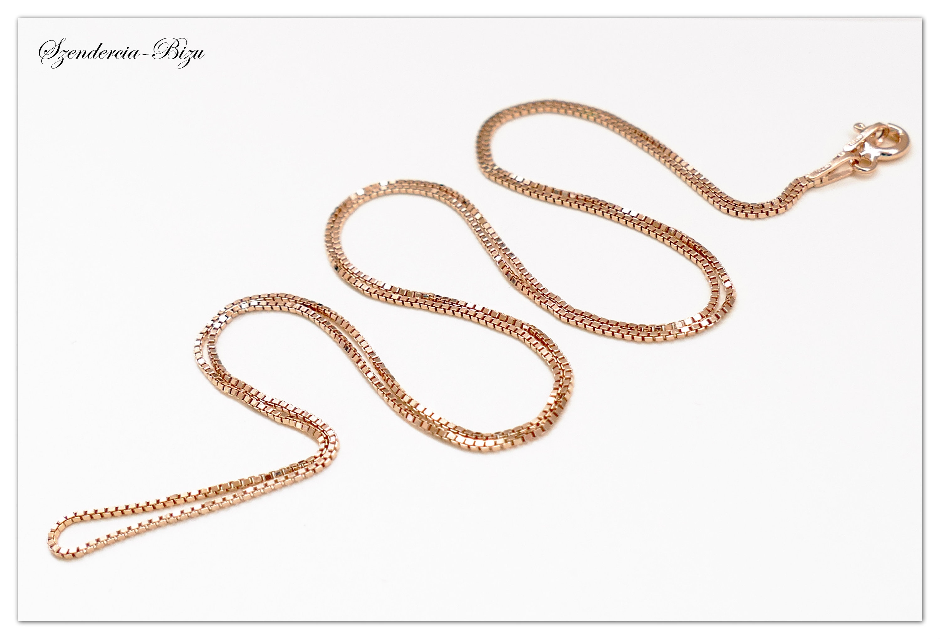 1mm Veneziana Rose Gold Plated Silver Chain 925 Box Chain 40cm - Etsy UK