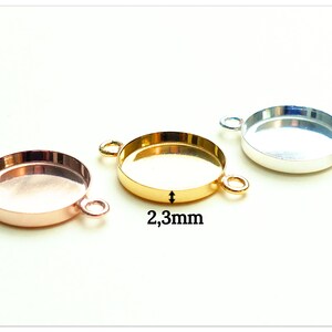 40cm 45cm 50cm 6cm Silver Rolo Necklace Base 3 X 14mm Coin Cabochon ...