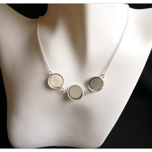 40cm 45cm 50cm 6cm Silver Rolo Necklace Base 3 X 14mm Coin Cabochon ...