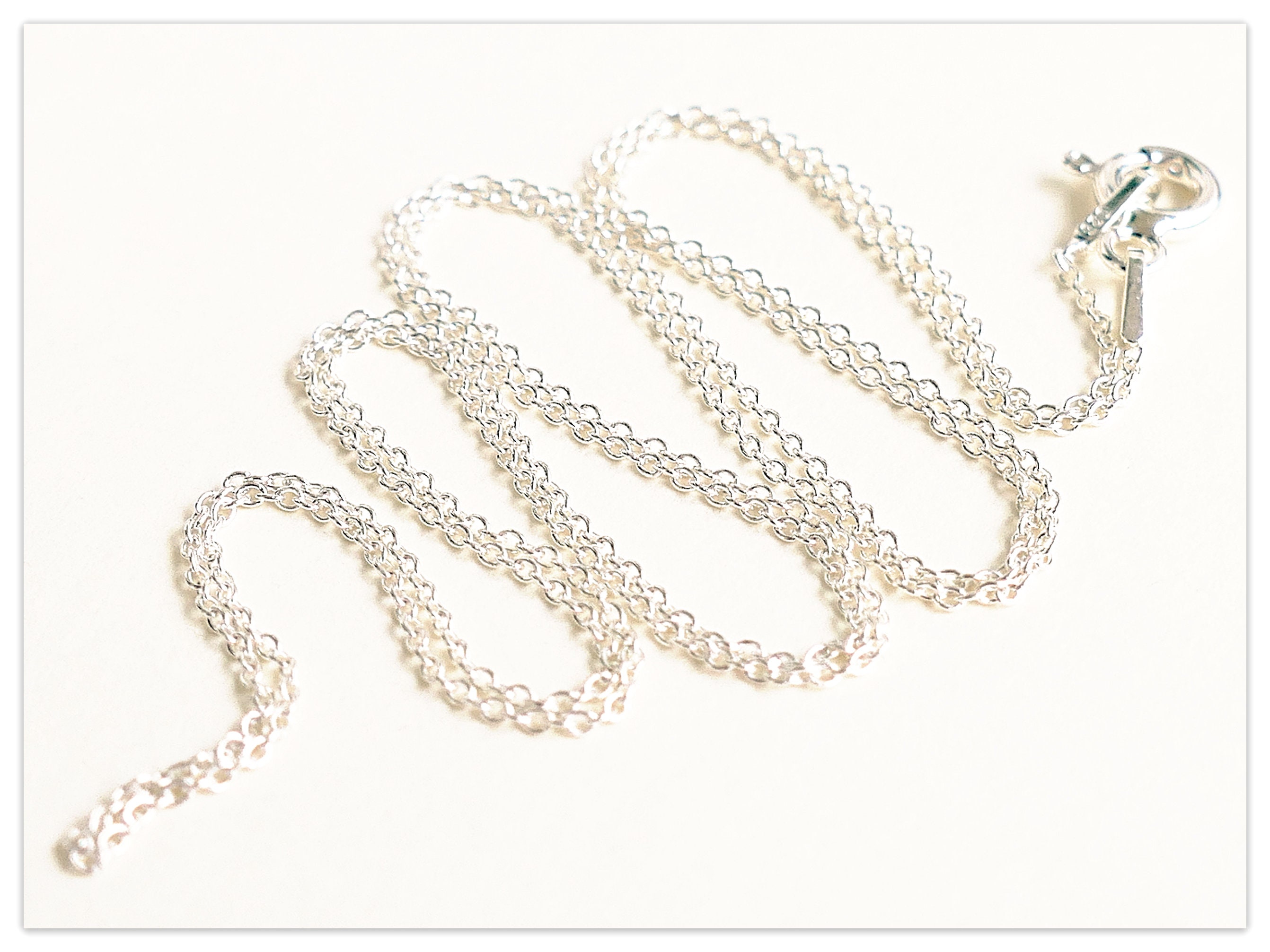 1mm Anchor Silver Chain 925 Celebrity Chain 40cm 45cm 50cm 55cm 60cm ...