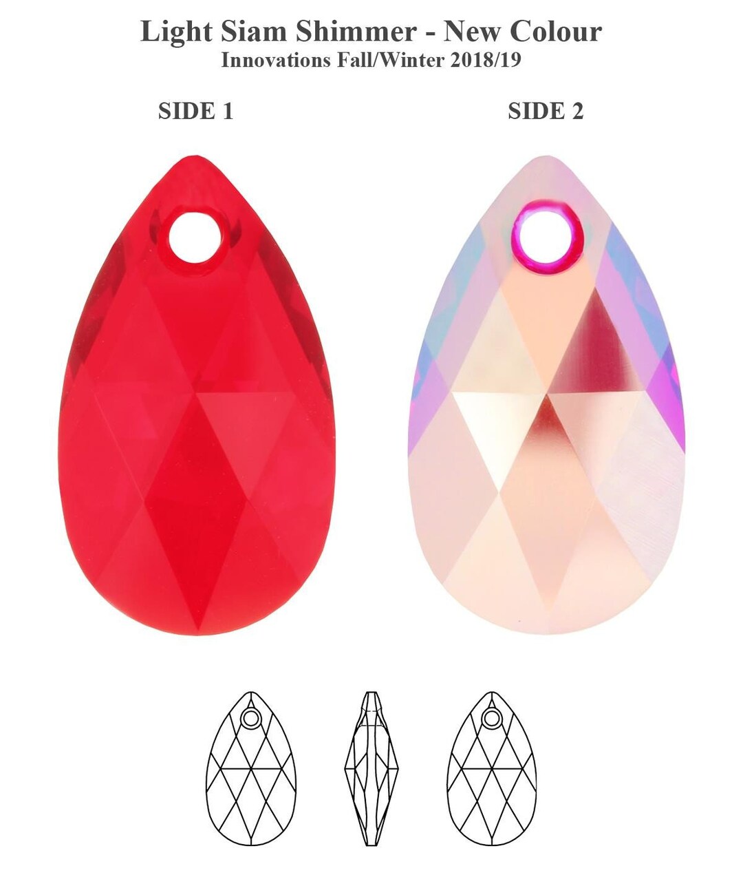 Swarovski Pear-shaped Light Siam Shimmer 6106 Swarovski Pear Swarovski ...