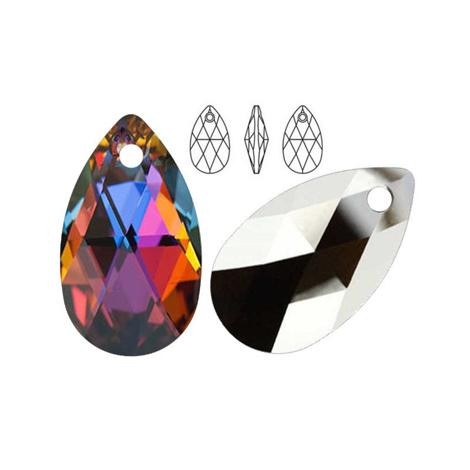 Swarovski 6106 Pear Shaped Volcano Swarovski Drop Crystal 16mm | Etsy