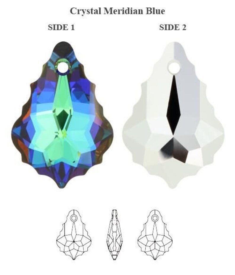 Swarovski Elements 6090 Baroque Crystal Meridian Blue | Etsy
