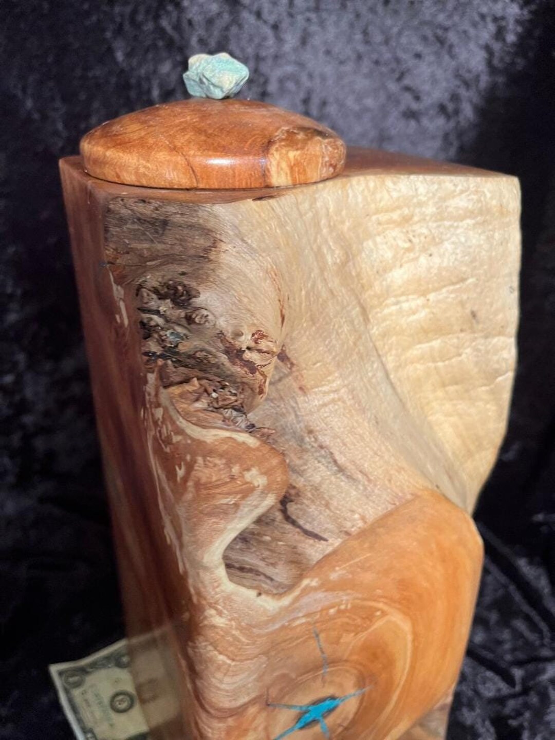 Maple and Turquoise Driftwood Urn, Urns for Human Ashes, Cremation Urns ...