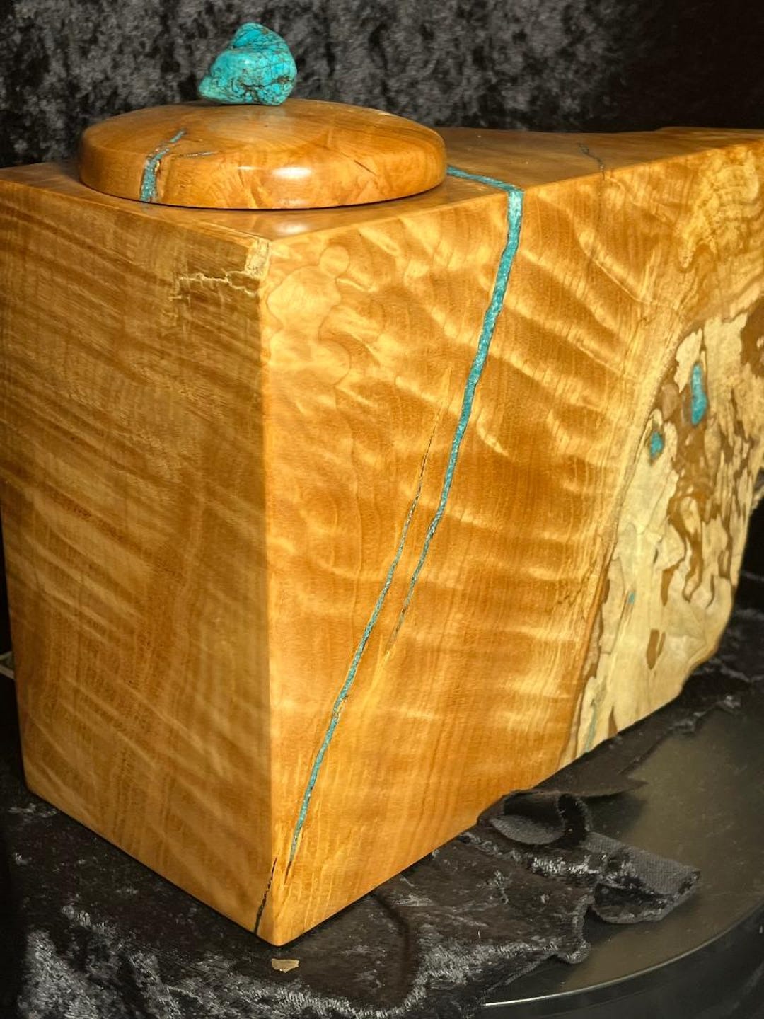 Maple and Turquoise Driftwood Cremation Urn, Urns for Human Ashes, Urns ...