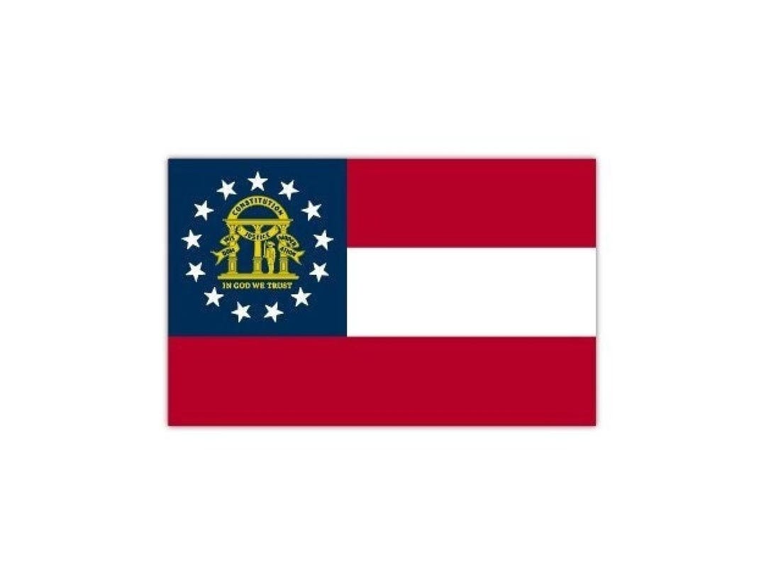 Georgia Flag State American Banner High Grade Vinyl Bumper Sticker ...